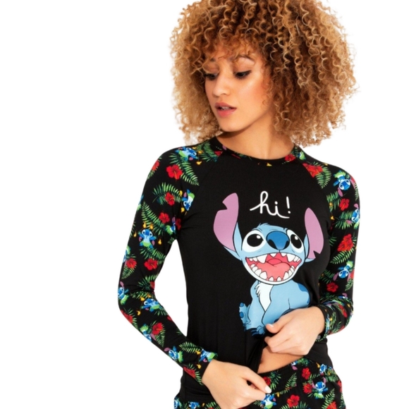 Disney | Tops | Disney Stitch Rash Guard Long Sleeve Shirt | Poshmark